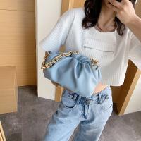 China Custom Solid Color Leather Crossbody Bag Ladies Purse Handbag Shoulder Chain Bag 30x20cm for sale