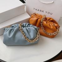 China Custom Solid Color Leather Crossbody Bag Ladies Purse Handbag Shoulder Chain Bag 30x20cm for sale