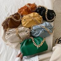 China Custom Solid Color Leather Crossbody Bag Ladies Purse Handbag Shoulder Chain Bag 30x20cm for sale