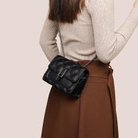China Genuine Leather Crossbody Bag for Women Mini Square Chain Bag 2024 Summer for sale