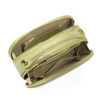 China Genuine Leather Small Cowhide Oval Box Bag Women Shoulder Crossbody Bag 20cm for sale
