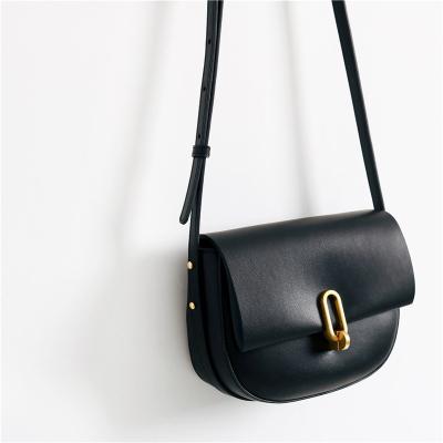 China Genuine Leather Semi-Circle Saddle Bag for Women Custom Logo 2024 for sale