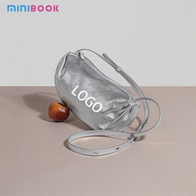 China All Seasons Soft Leather Pleated Cloud Bag Korean Style Shoulder Crossbody Bag 30cm for sale