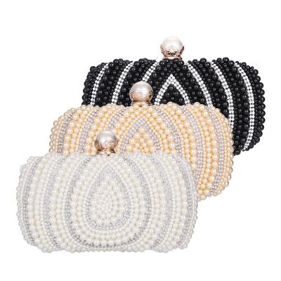 China Custom Logo Ladies Beaded Rhinestone Clutch for Beach Party Bridal Bags 25cm for sale