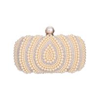 China Custom Logo Ladies Beaded Rhinestone Clutch for Beach Party Bridal Bags 25cm for sale