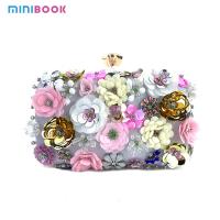 China Handmade Sequin Beaded Flower Crystal Clutch Bag for Ladies 25cm Evening Purse for sale