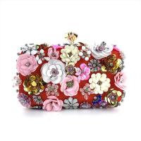 China Handmade Sequin Beaded Flower Crystal Clutch Bag for Ladies 25cm Evening Purse for sale