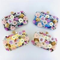 China Handmade Sequin Beaded Flower Crystal Clutch Bag for Ladies 25cm Evening Purse for sale