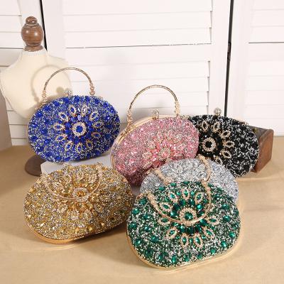 China Sunflower Rhinestone Clutch Evening Bag Crystal Women Handbag Party Purse 25cm for sale