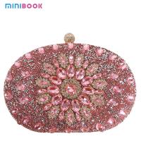 China Sunflower Rhinestone Clutch Evening Bag Crystal Women Handbag Party Purse 25cm for sale