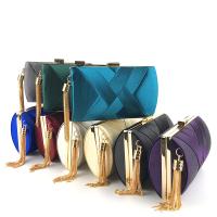 China Women Satin Tassel Envelope Clutch Bag for Wedding Party Formal Events 25cm for sale