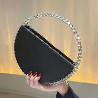 China Luxury Designer Round Dinner Handbag with Stones and Letter Pattern for Women for sale