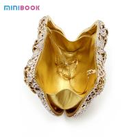 China Minibook Women Diamond Clutch Bag 17.5cm Handmade Evening Dinner Handbag Luxury Lady PU Metal Shoulder Bag for sale