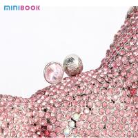 China Minibook Bowknot Crystal Evening Bag Rhinestone Bow PU Metal Clutch 21x6x12cm for sale