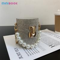 China Pearl Evening Clutch Bag 8x9x8cm Women Fashion Mini Book Style Handbag for sale