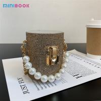 China Pearl Evening Clutch Bag 8x9x8cm Women Fashion Mini Book Style Handbag for sale