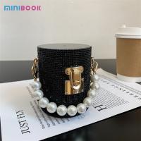 China Pearl Evening Clutch Bag 8x9x8cm Women Fashion Mini Book Style Handbag for sale