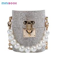 China Pearl Evening Clutch Bag 8x9x8cm Women Fashion Mini Book Style Handbag for sale