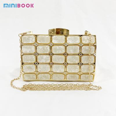 China Minibook Acrylic Evening Clutch Bag 17cm Women Party Wedding Chain Shoulder Bag for sale