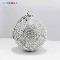 China Metal PU Mini Round Clutch Bag for Women Luxury Dinner Party Dress Handbag 15cm for sale