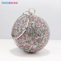 China Metal PU Mini Round Clutch Bag for Women Luxury Dinner Party Dress Handbag 15cm for sale