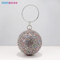 China Metal PU Mini Round Clutch Bag for Women Luxury Dinner Party Dress Handbag 15cm for sale