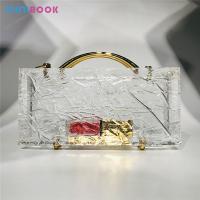 China Acrylic Hand Bag Small Square Transparent Box Bag for Women Chain Crossbody 22cm for sale