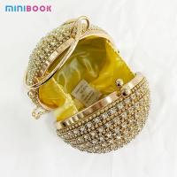 China Metal Round Ladies Evening Purse Shoulder Crossbody Handbag 13cm 0.46kg for sale