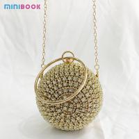 China Metal Round Ladies Evening Purse Shoulder Crossbody Handbag 13cm 0.46kg for sale
