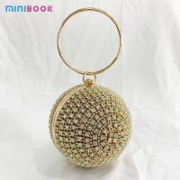 China Metal Round Ladies Evening Purse Shoulder Crossbody Handbag 13cm 0.46kg for sale