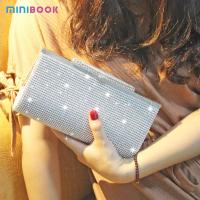 China Minibook Custom Diamond Shoulder Bag 23cm Polyester Evening Party Handbag for sale