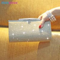 China Minibook Custom Diamond Shoulder Bag 23cm Polyester Evening Party Handbag for sale