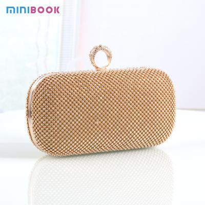 China Ladies Evening Party Polyester Diamond Handbag 20cm x 14cm Custom Color for sale