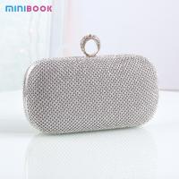 China Ladies Evening Party Polyester Diamond Handbag 20cm x 14cm Custom Color for sale