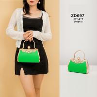 China 21x7x14cm Crystal Pearl Evening Handbag for Party Clutch Open PU Leather Women for sale