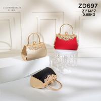 China 21x7x14cm Crystal Pearl Evening Handbag for Party Clutch Open PU Leather Women for sale