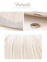 China Crystal Pleated Evening Handbag OEM ODM Elegant Women Party Bag 25cm Custom Logo for sale