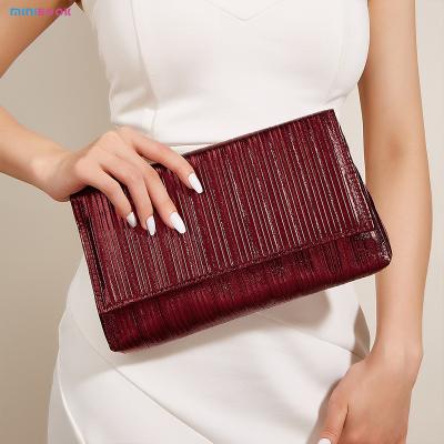 China Others Pattern Type Simple and Elegant Solid Color Striped Wedding Evening Clutch Bag for sale
