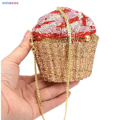 China Handmade Crystal Clutch Evening Bag Wedding Gold Blind Diamond 20cm x 12cm for sale