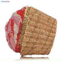 China Handmade Crystal Clutch Evening Bag Wedding Gold Blind Diamond 20cm x 12cm for sale