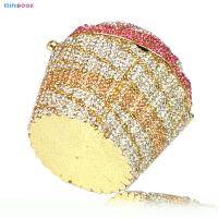 China Handmade Crystal Clutch Evening Bag Wedding Gold Blind Diamond 20cm x 12cm for sale