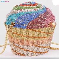China Handmade Crystal Clutch Evening Bag Wedding Gold Blind Diamond 20cm x 12cm for sale
