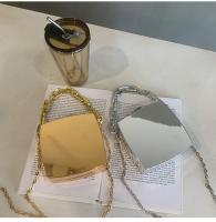 China Solid Color Minibook Gold Silver Clutch Purse with Chains Luxury Fancy Evening Bags 20x12cm for sale