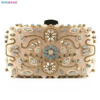 China Luxury Rhinestone Women Shoulder Clutch Bag with Diamond Pearls Beads OEM Custom 30x15cm for sale