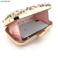 China Luxury Rhinestone Women Shoulder Clutch Bag with Diamond Pearls Beads OEM Custom 30x15cm for sale