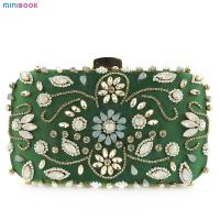 China Luxury Rhinestone Women Shoulder Clutch Bag with Diamond Pearls Beads OEM Custom 30x15cm for sale