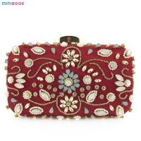 China Luxury Rhinestone Women Shoulder Clutch Bag with Diamond Pearls Beads OEM Custom 30x15cm for sale