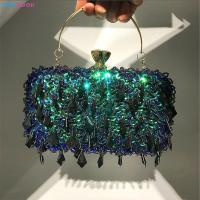 China Luxury Sequin Clutch Purse for Women Party Wedding Beaded Evening Bag 25cm for sale
