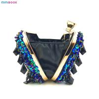 China Luxury Sequin Clutch Purse for Women Party Wedding Beaded Evening Bag 25cm for sale