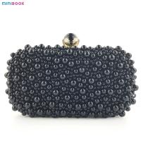 China Crystals Beaded Pearl Clutch Evening Bag for Women Wedding Party 25cm for sale